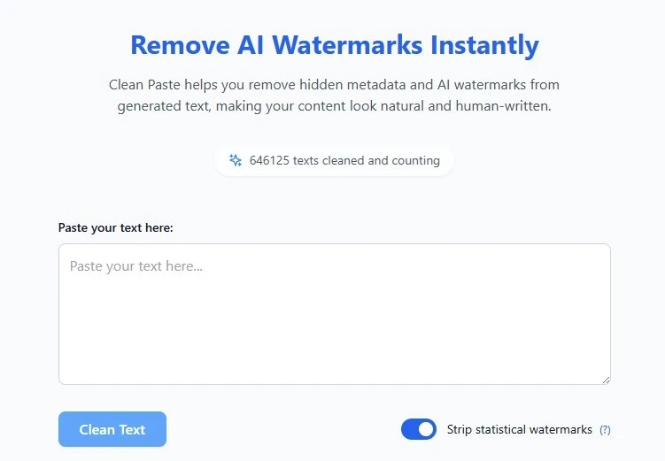CleanPaste: Remove AI Watermarks Instantly with This Free Text Cleaning ...